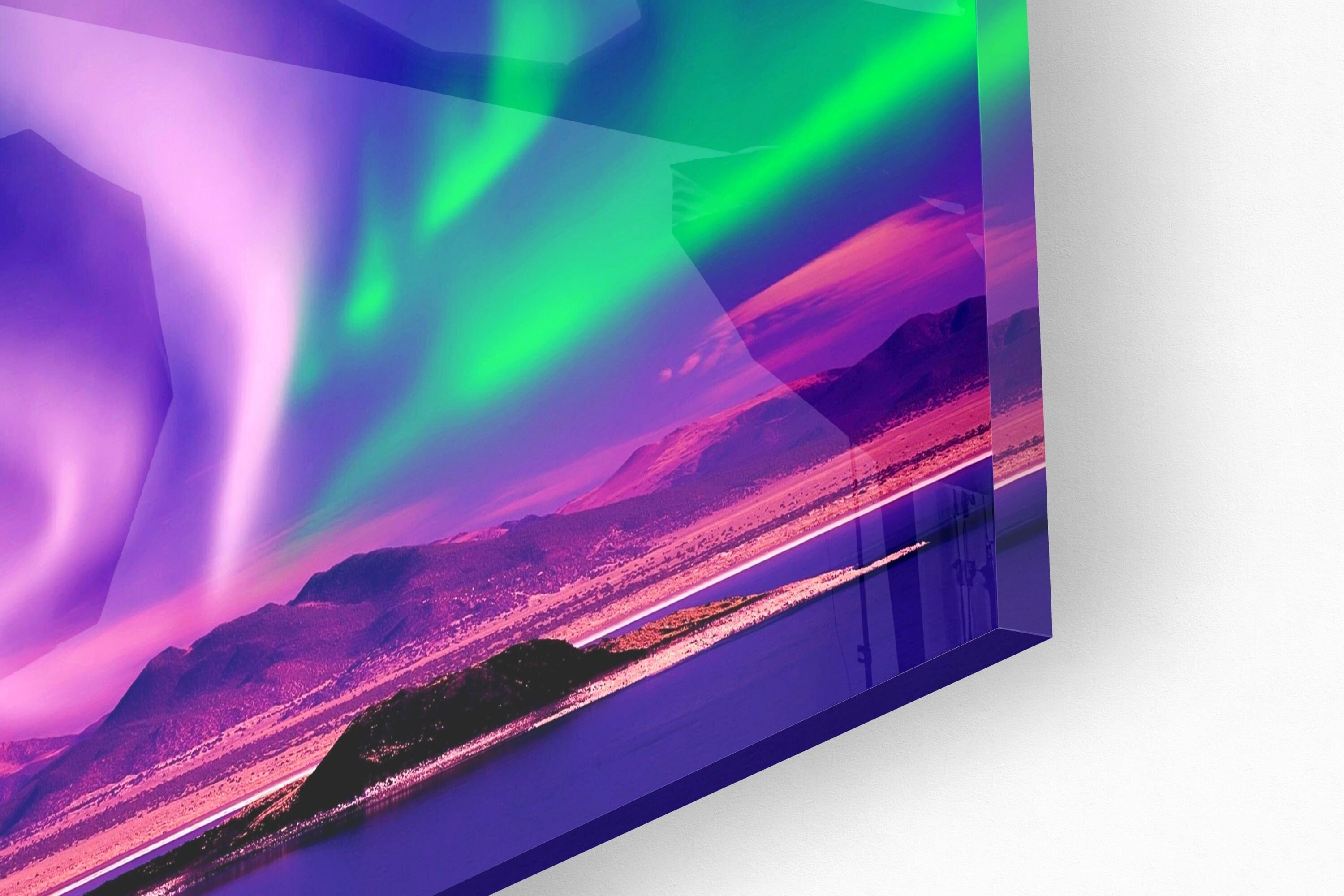 Aurora Borealis Acrylic Glass Wall Art: High Gloss Northern Lights ...