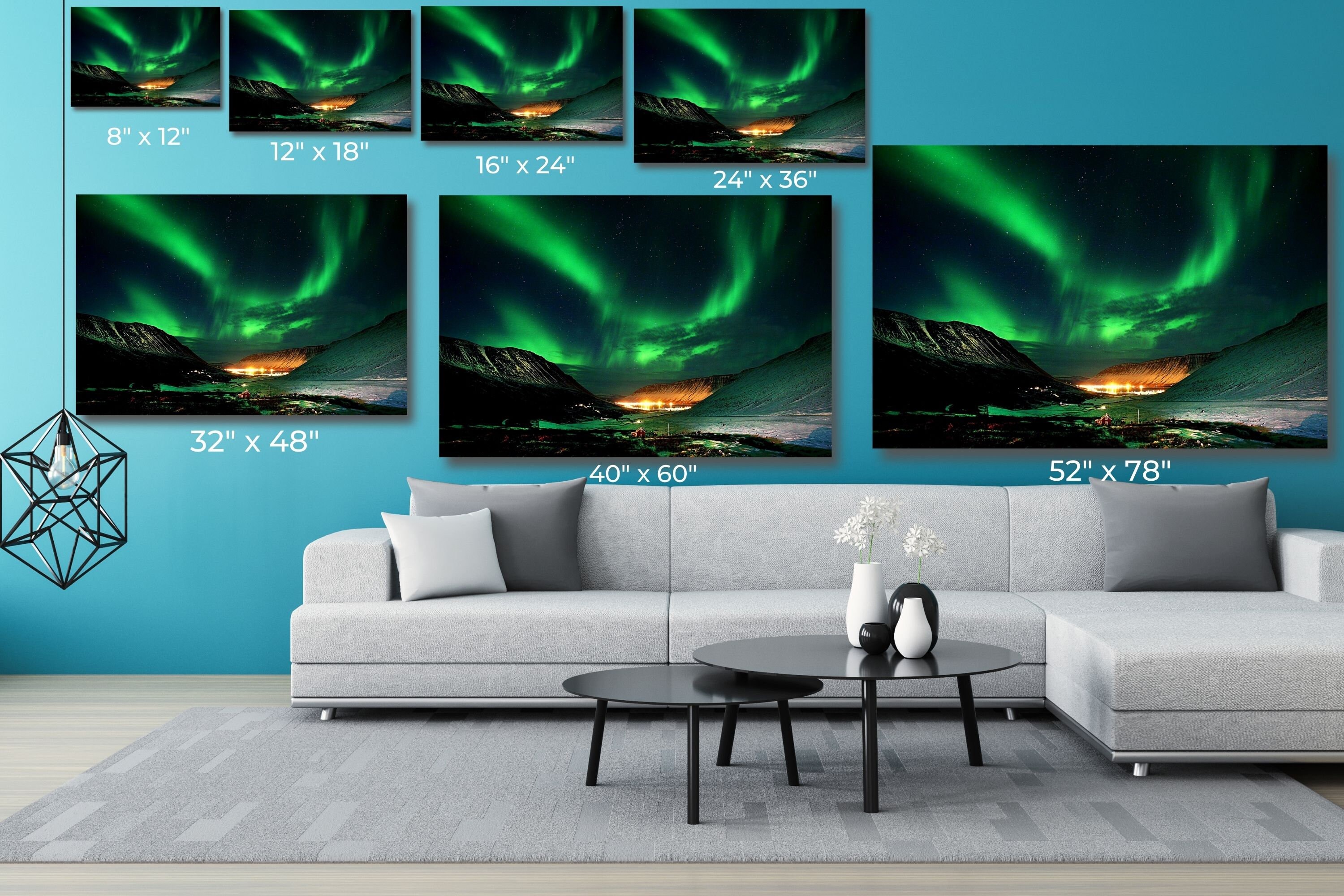 Aurora Borealis Acrylic Glass Wall Art: High Gloss Northern Lights ...