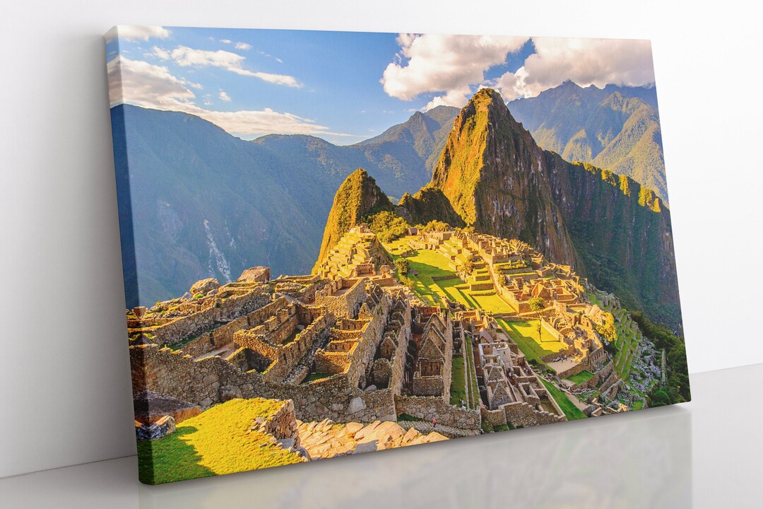 Machu Picchu Peru Mountain Canvas Wall Art, Large Framed Inca Landscape ...
