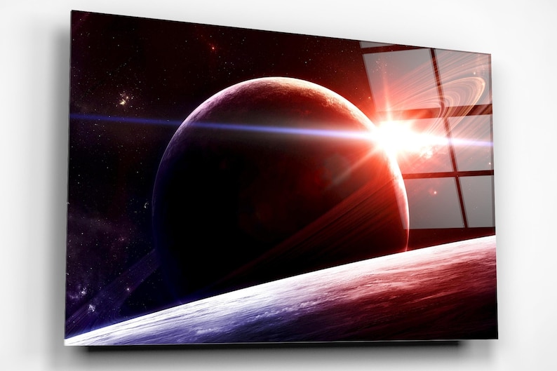 Space Planets Acrylic Glass Wall Art Large High Gloss Home - Etsy