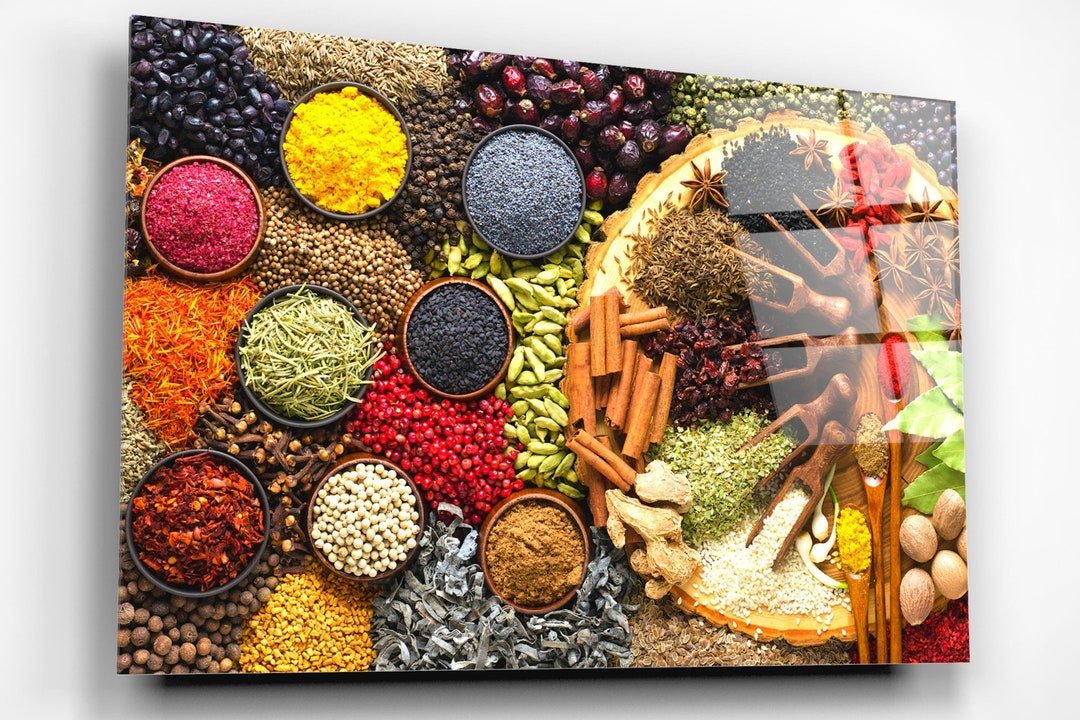 Herbs and Spices Acrylic Glass Wall Art: High Gloss Kitchen Decor - Etsy