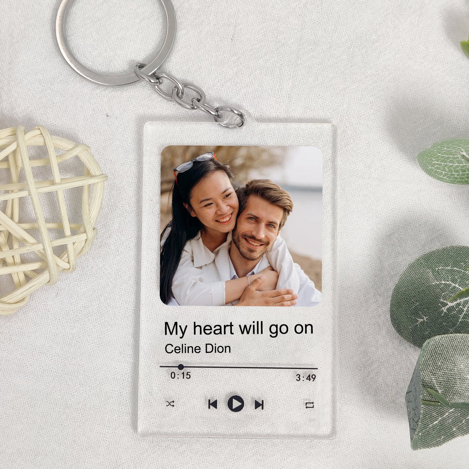 Personalized Song Keychain, Custom Photo Music Keychain, Photo Plaque ...