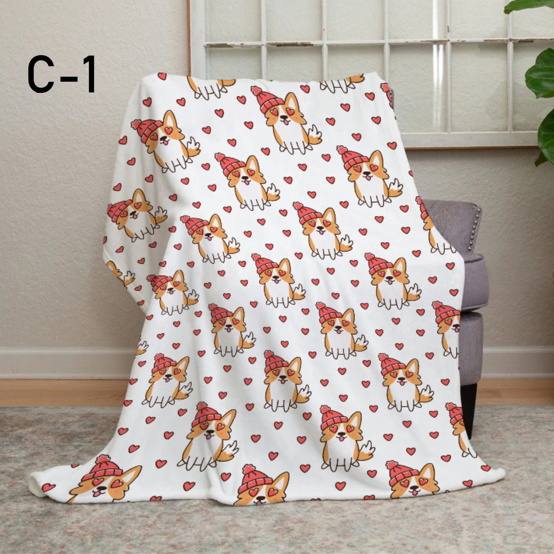 Funny Corgi Blanket Christmas Corgi Flannel Throw Blankets - Etsy