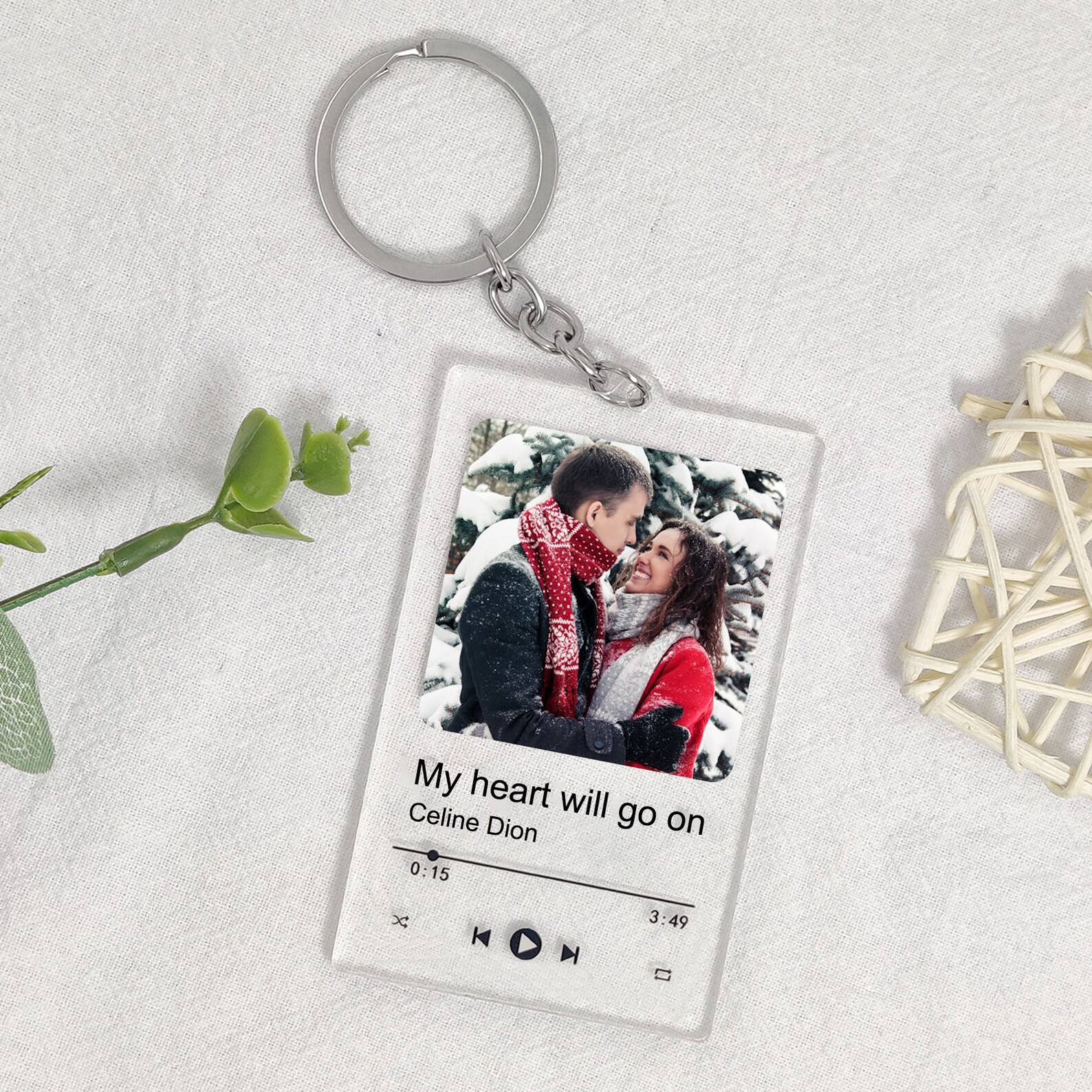 Personalized Song Keychain, Custom Photo Music Keychain, Photo Plaque ...