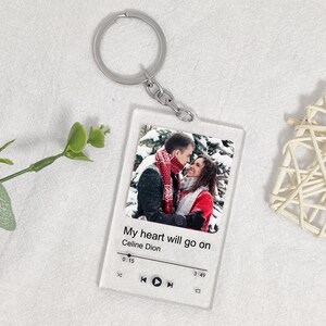 Personalized Song Keychain, Custom Photo Music Keychain, Photo Plaque ...
