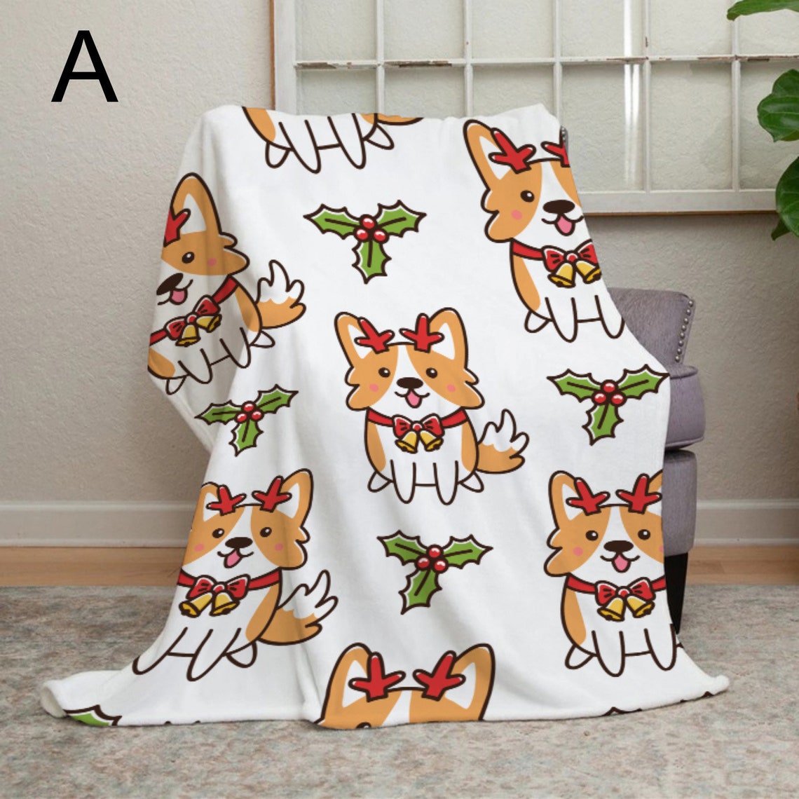 Funny Corgi Blanket Christmas Corgi Flannel Throw Blankets - Etsy