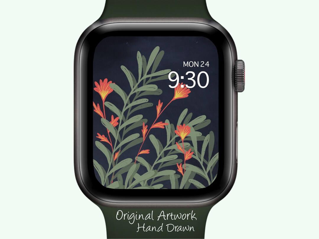 Apple Watch Wallpaper, Bright Orange Flower Apple Watch Face, Floral ...