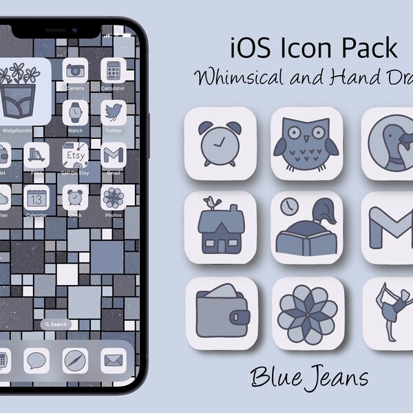 Blue App Icon Pack - Etsy