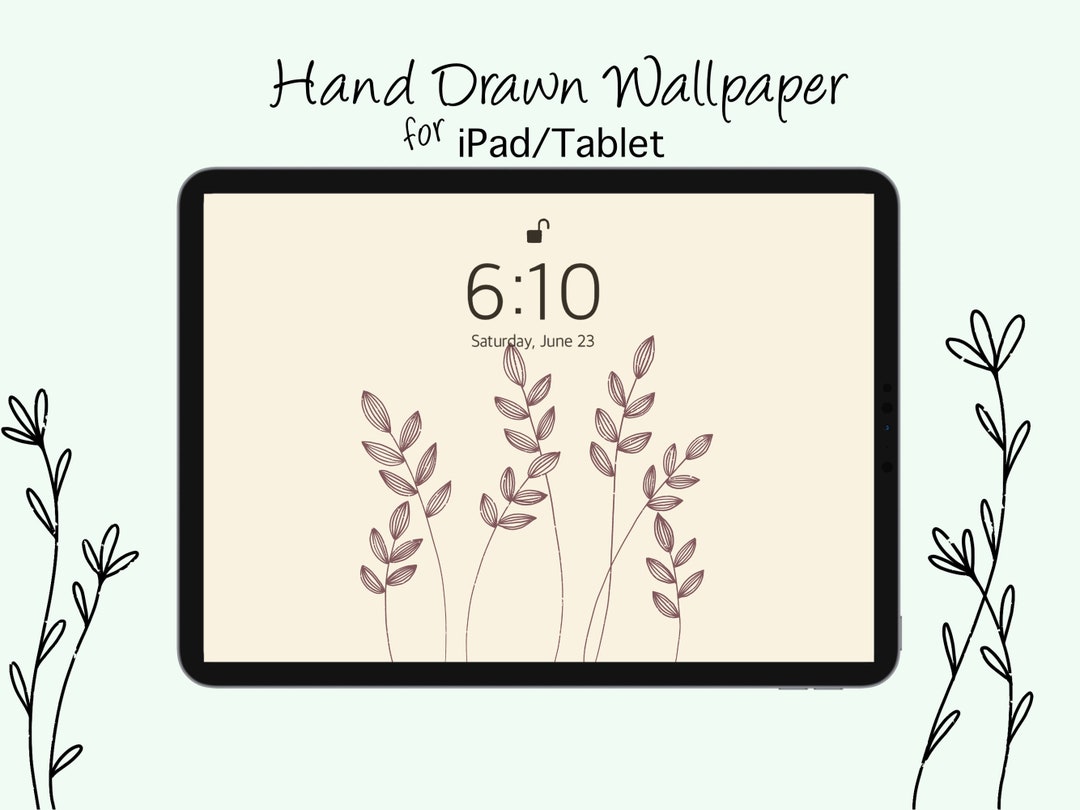 IPad Wallpaper Plants, Cream Tablet Wallpaper, Nature Background, Hand ...