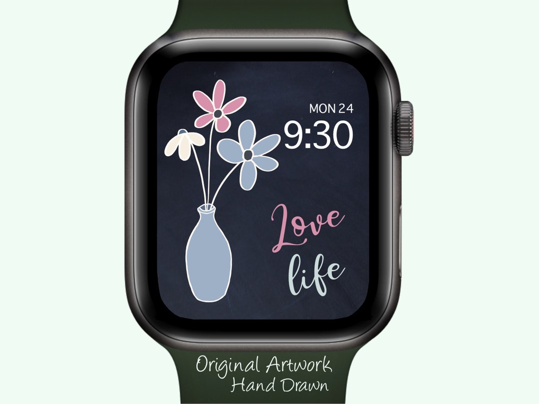 Apple Watch Face Black, Flower Bouquet Watch Wallpaper, Love Life ...