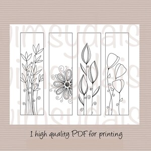 Printable Bookmarks Tangled Flowers, Coloring Bookmarks Floral, Print ...