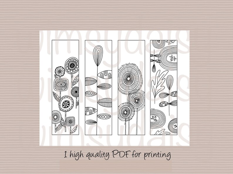 Printable Bookmarks Zen Doodles Coloring Bookmarks Wonky - Etsy