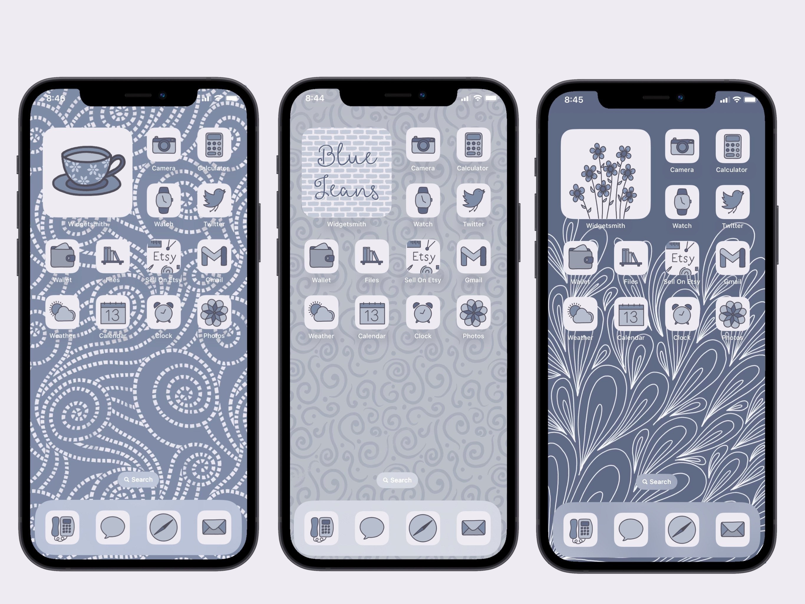 Hand Drawn Ios App Icons Blue Jeans, Stormy Blue iPad App Icons, Jeans ...