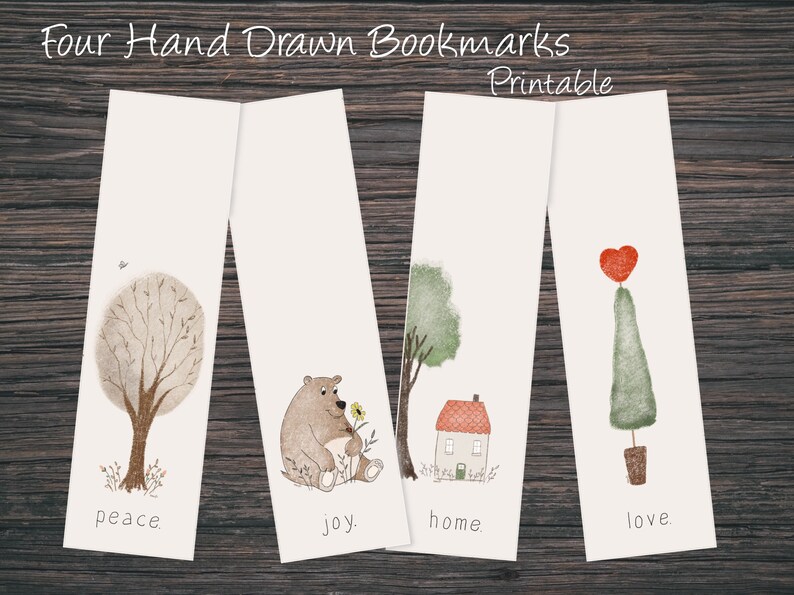 Peace Joy Love Printable Bookmarks Folk Illustration Digital - Etsy