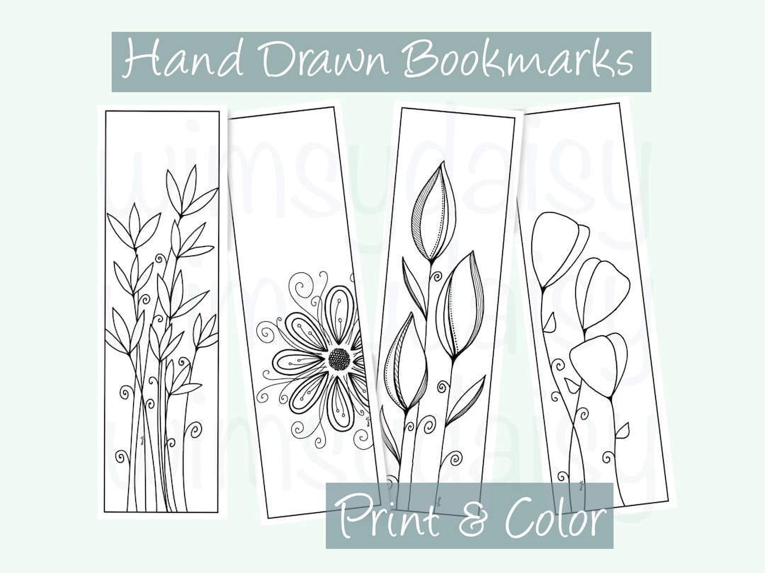 Printable Bookmarks Tangled Flowers, Coloring Bookmarks Floral, Print ...