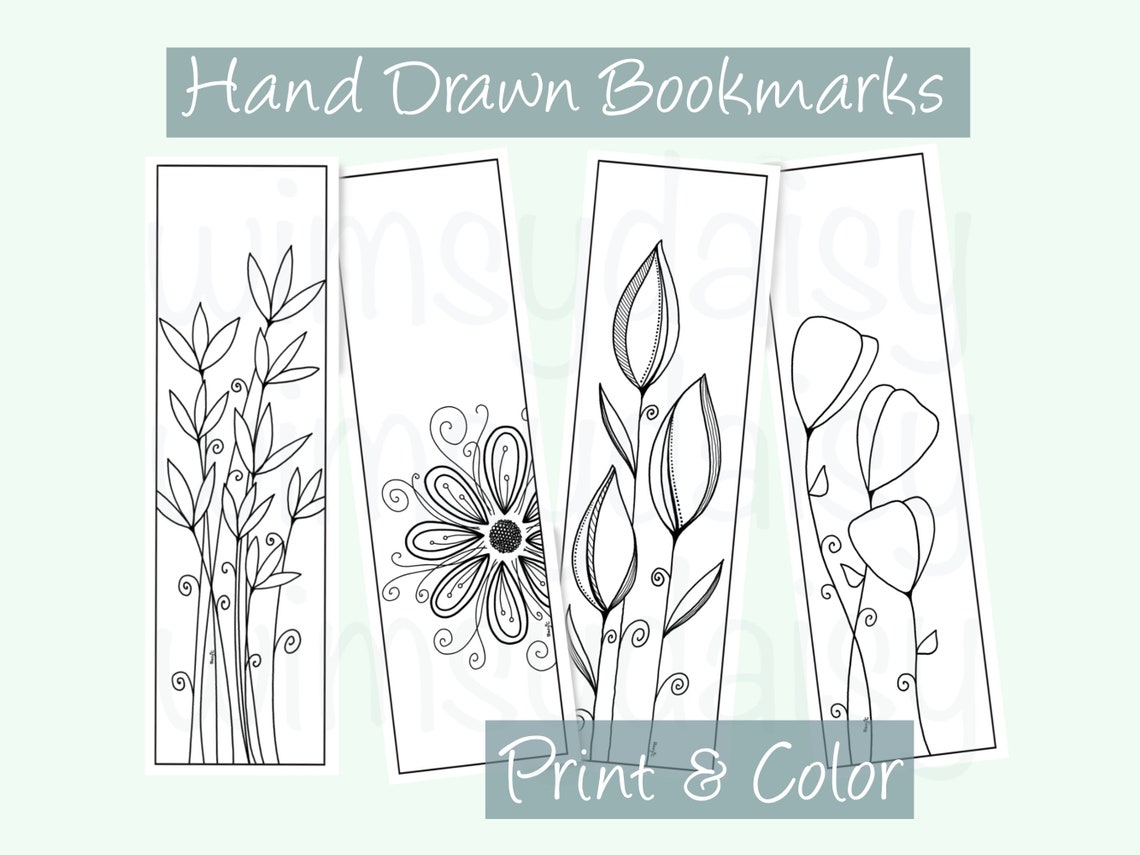 Printable Bookmarks Tangled Flowers, Coloring Bookmarks Floral, Print ...
