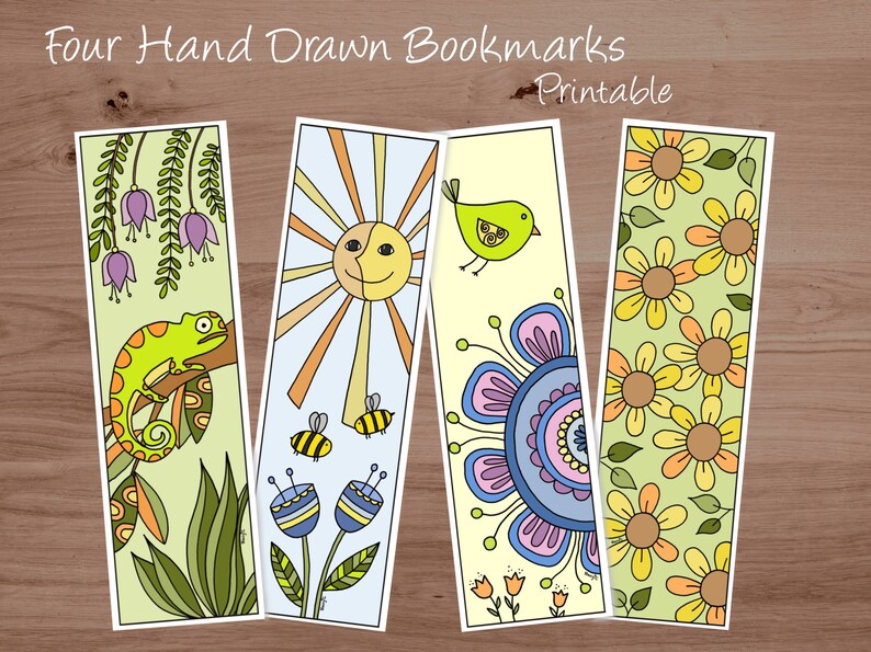 Printable Bookmarks Retro Summer Cute Nature Bookmarks - Etsy