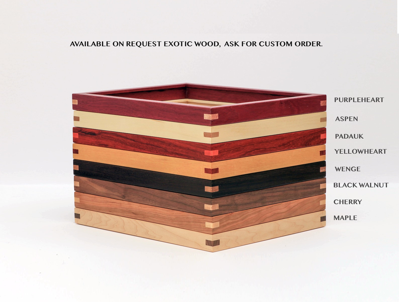 Exotic Wood Picture Frame | Custom Framing | Thin Edge | Gallery Style ...