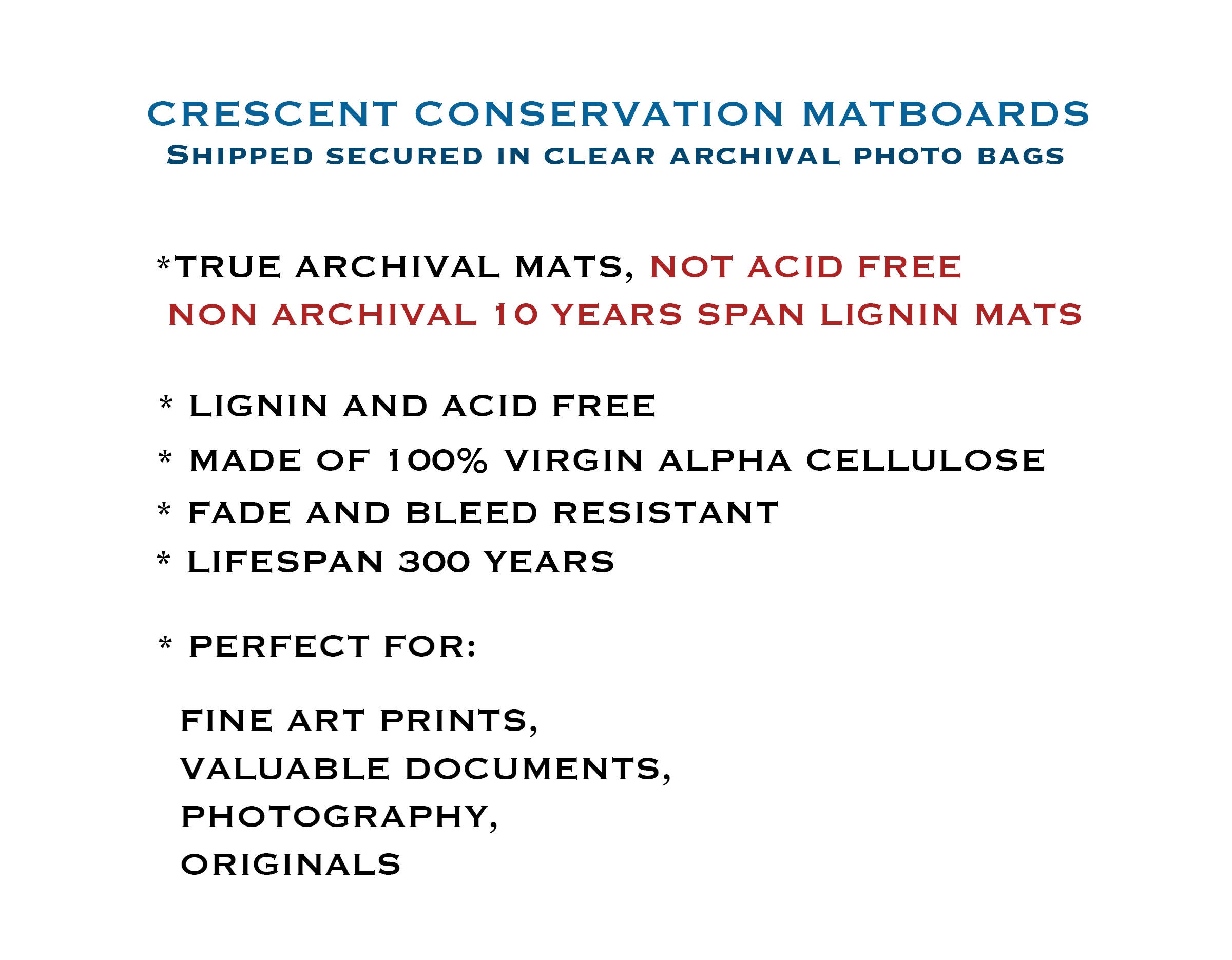 Your Picture Mat Sizes - Fully Custom Matting -ARCHIVAL - SINGLE, Any ...