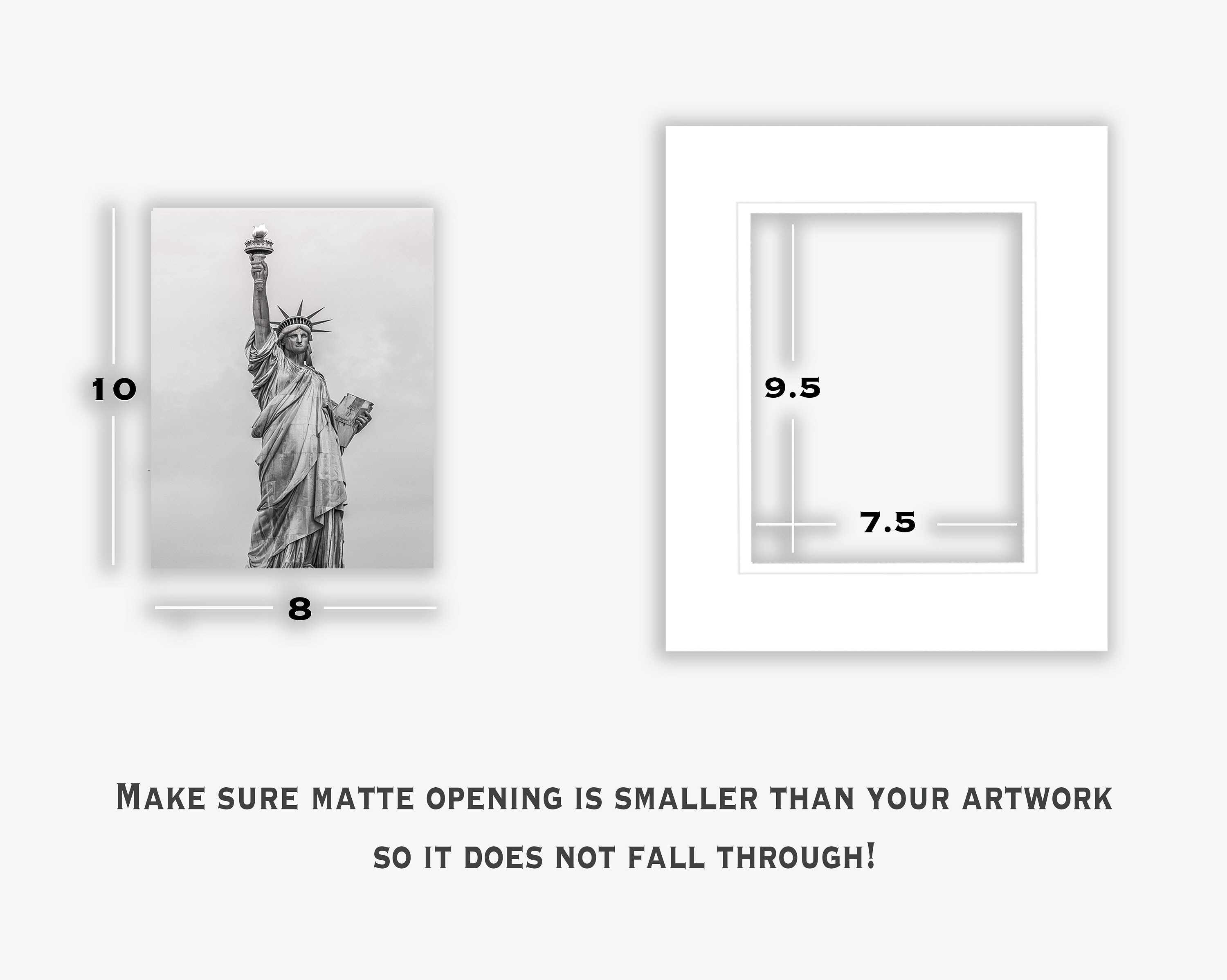 Your Picture Mat Sizes - Fully Custom Matting -ARCHIVAL - SINGLE, Any ...
