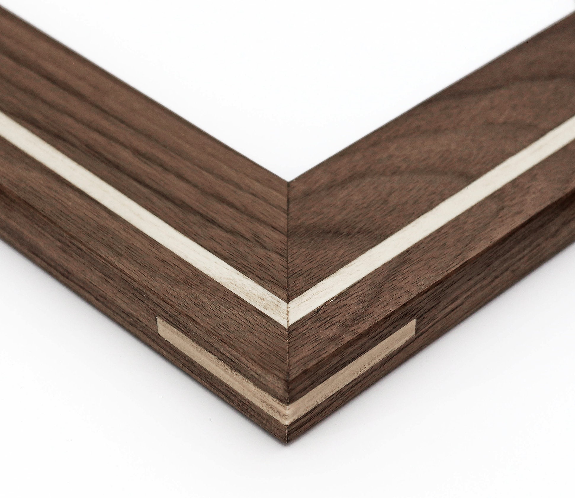 Custom Black Walnut Frame Inlay Aspen Wood Gallery Framing - Etsy