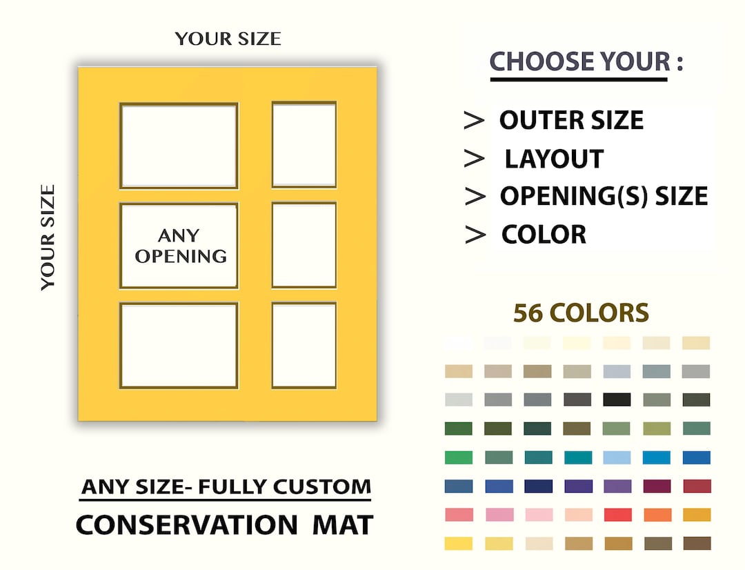 Multiple Openings Mat Board - Conservation Quality - Your Desired ...