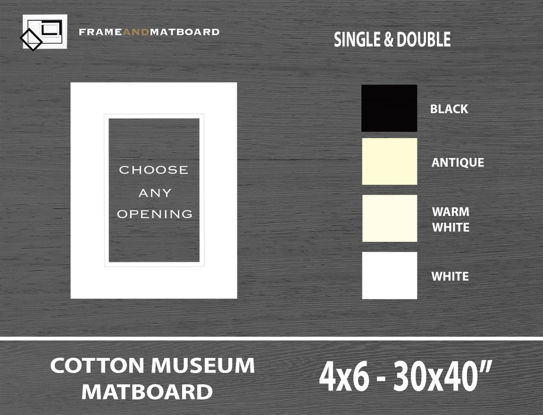 Cotton Matboard, Museum Grade, Custom Opening, Highest Quality, up to ...