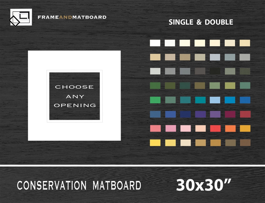 30x30 Conservation Custom Matboard - Choose Color, Opening - Etsy