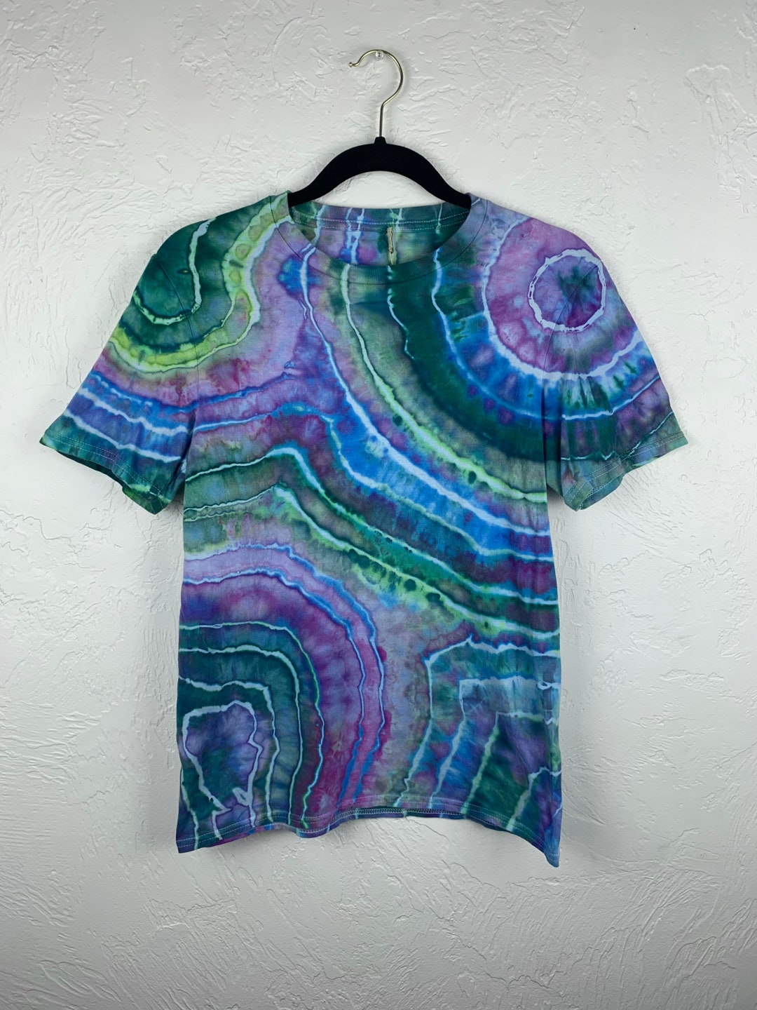 Green Purple Tie Dye Geode Shirt Mens Small Gifts for Men - Etsy