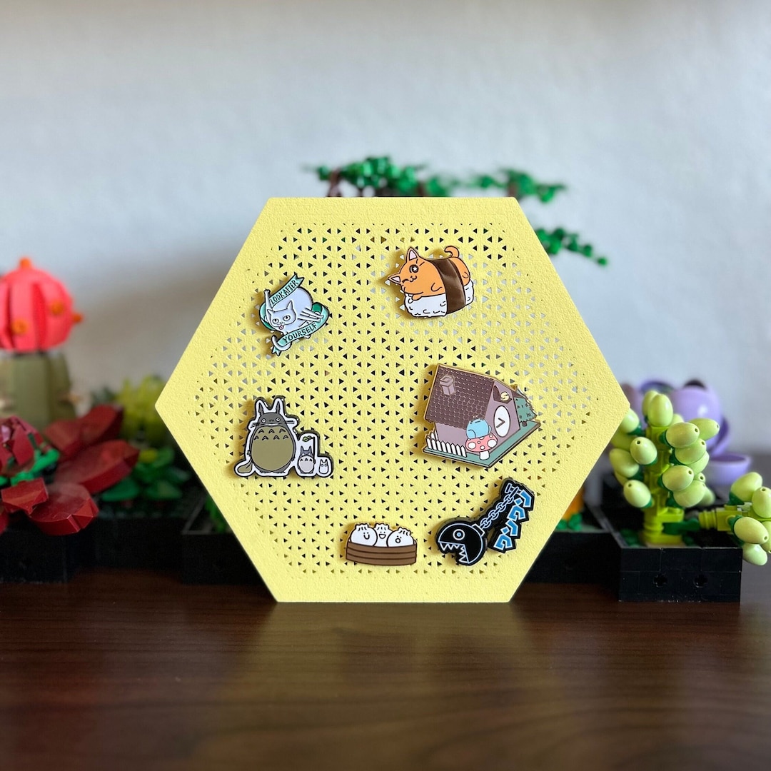 Pin Board (HEXAGON) | 3D Printed Colored Filament | for Enamel Pins ...