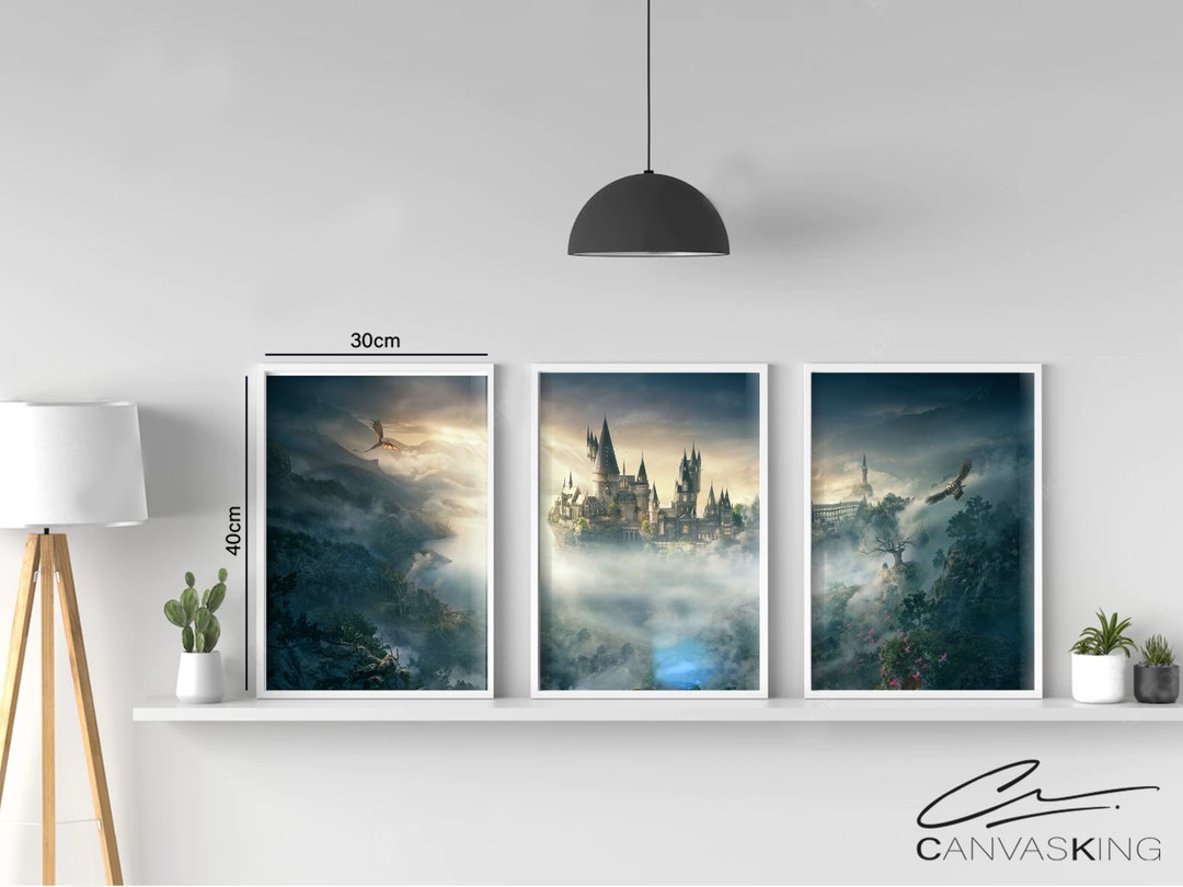 Harry Potter Hogwarts Castle ,set of 3 Print ,minimal, Modern fully ...
