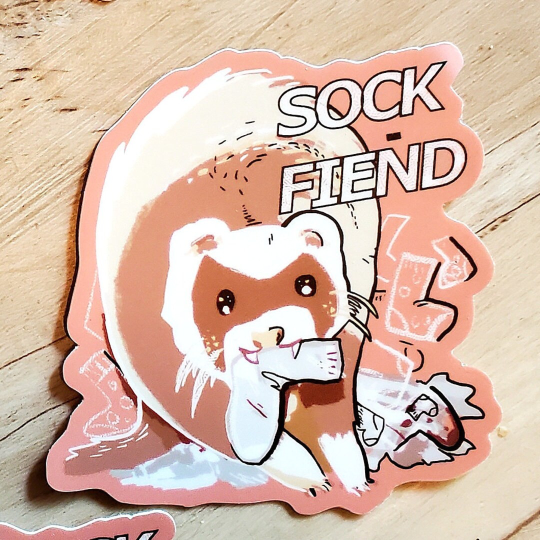 Sock Fiend Ferret Stickers - Etsy