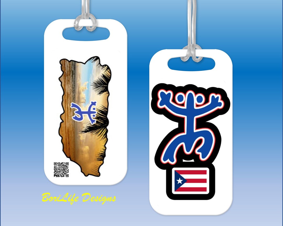 Personalized Unique Boricua Luggage Tag or Computer Bag Island Taino ...