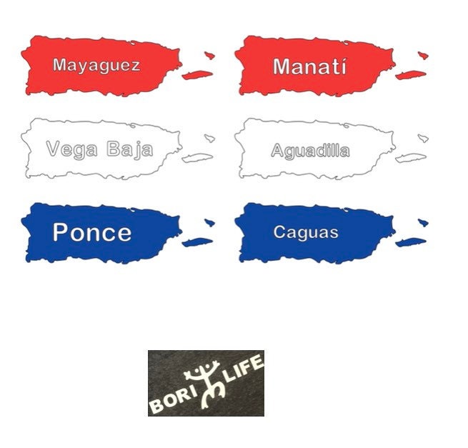 Boricua Puerto Rico Island Map and Pueblo Name Unisex - Etsy