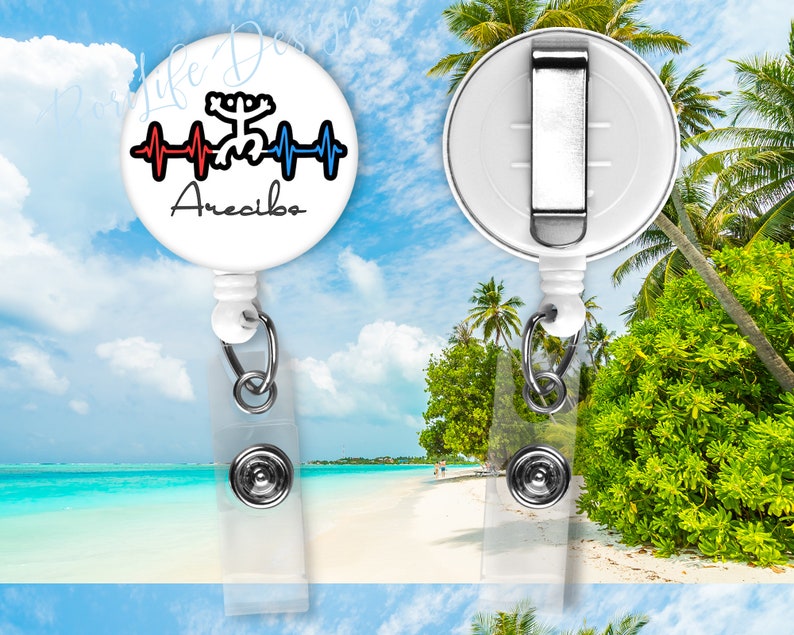 Personalized Retractable Taino Coqui Heartbeat Work ID Badge Reel ...