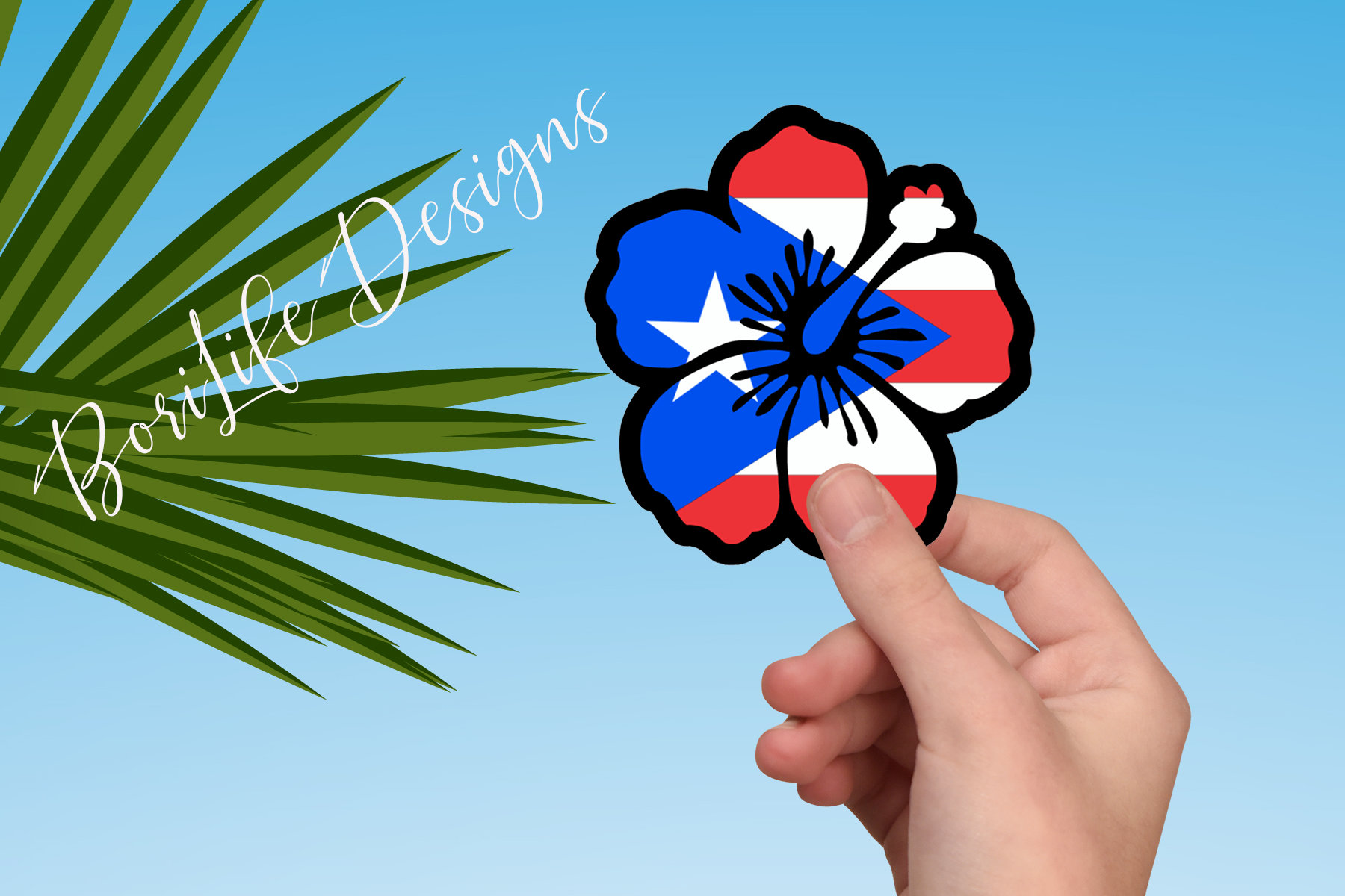 Boricua Flor De Maga With Puerto Rico Flag Sticker - Etsy