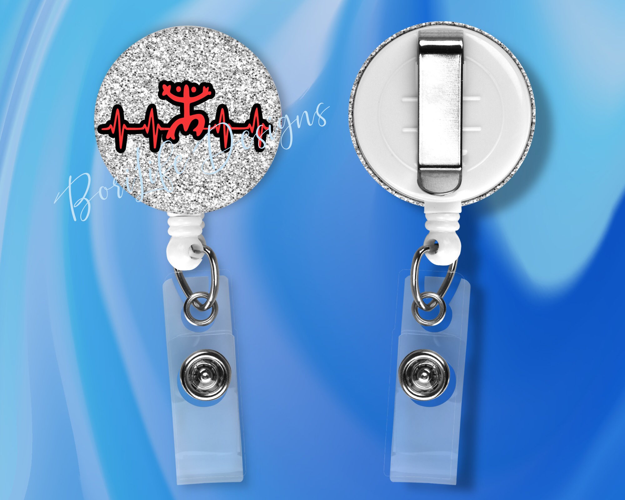 Personalized Retractable Taino Coqui Heartbeat Work ID Badge Reel ...