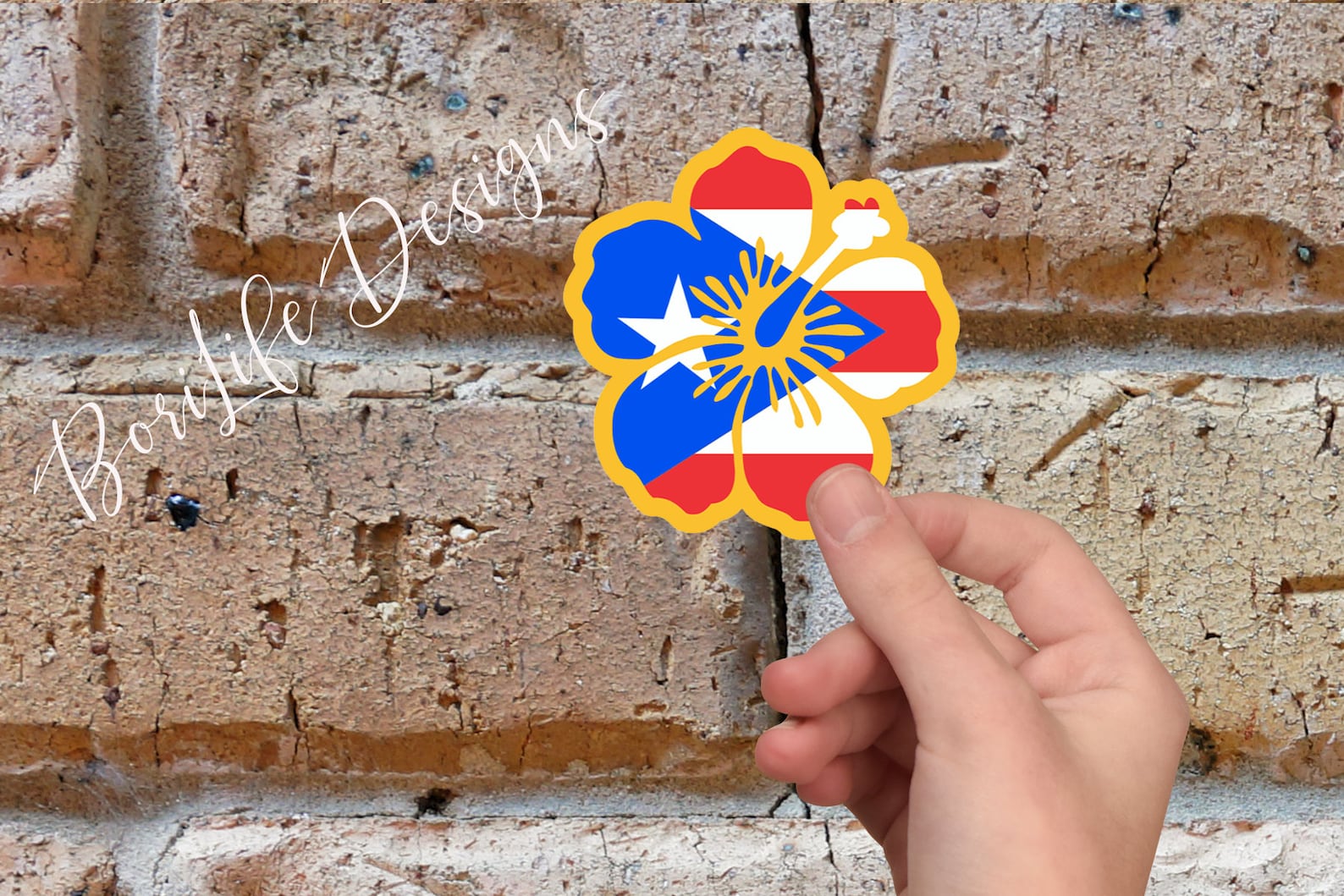 Boricua Flor De Maga With Puerto Rico Flag Sticker - Etsy