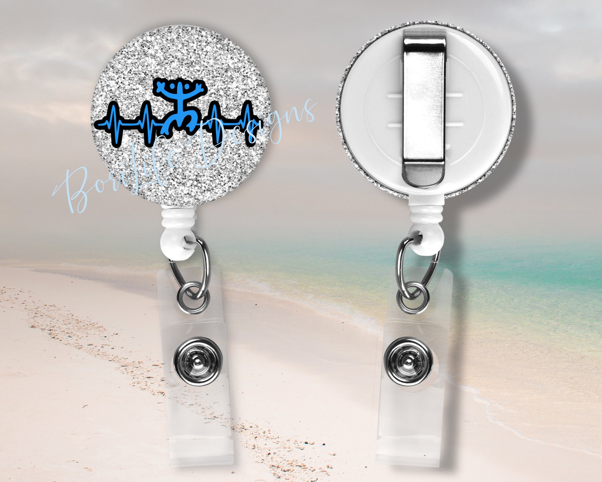 Personalized Retractable Taino Coqui Heartbeat Work ID Badge Reel ...