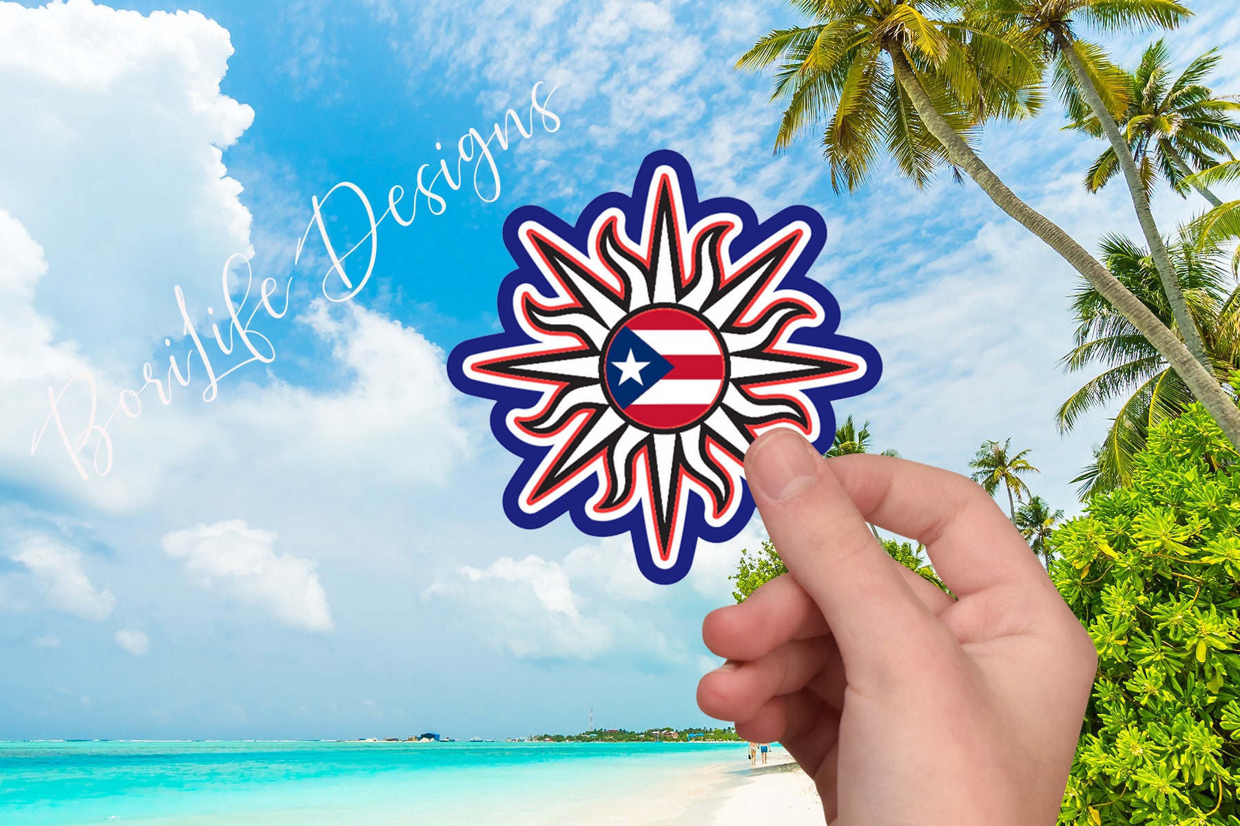 Puerto Rico Flag Star Sticker Design - Etsy