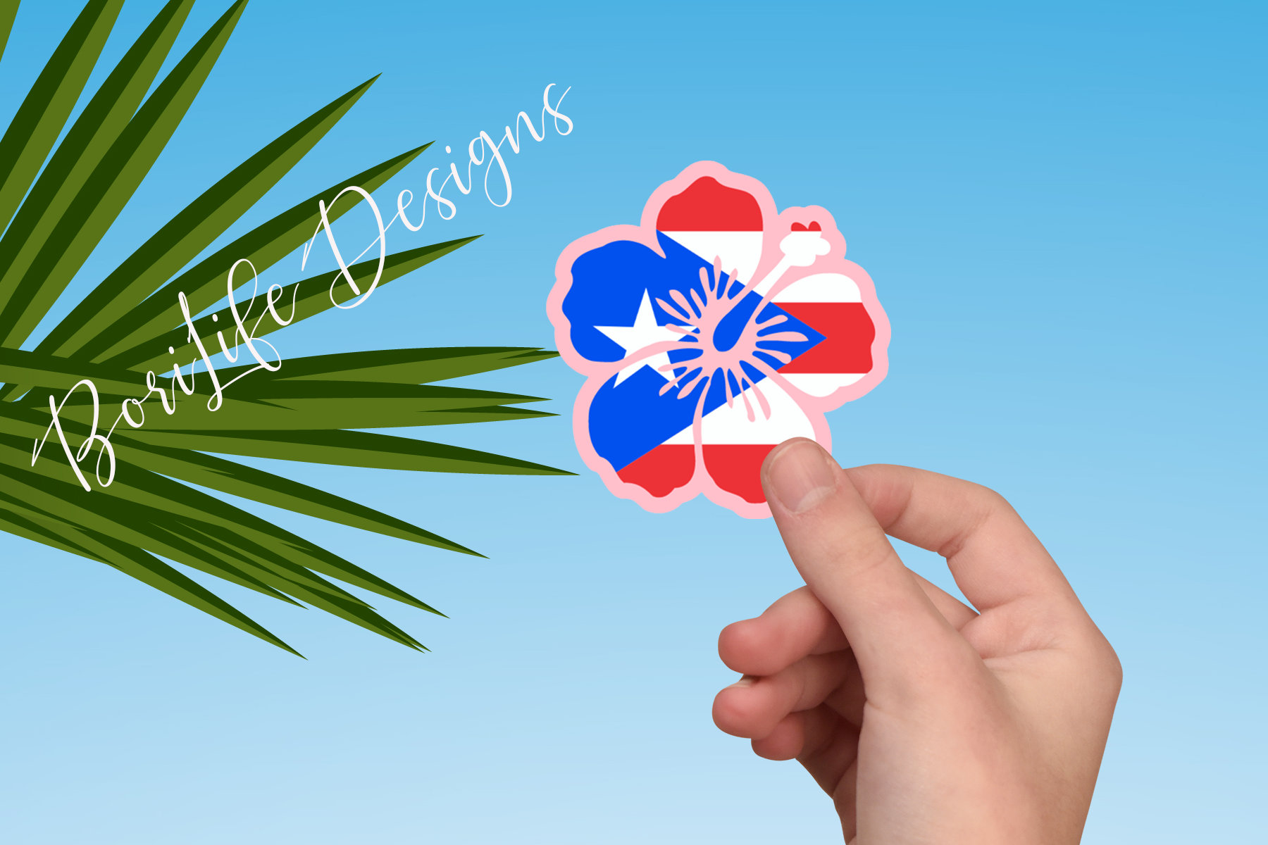 Boricua Flor De Maga With Puerto Rico Flag Sticker - Etsy