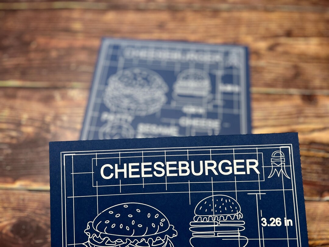 Cheeseburger Blueprint Art Print – Anatomy of a Cheeseburger - Etsy