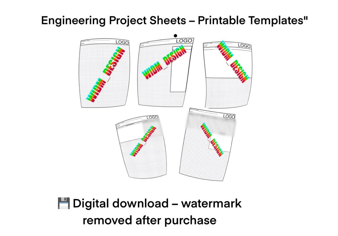 Printable Engineering Grid Paper Templates: Project Planner (PDF + PNG ...