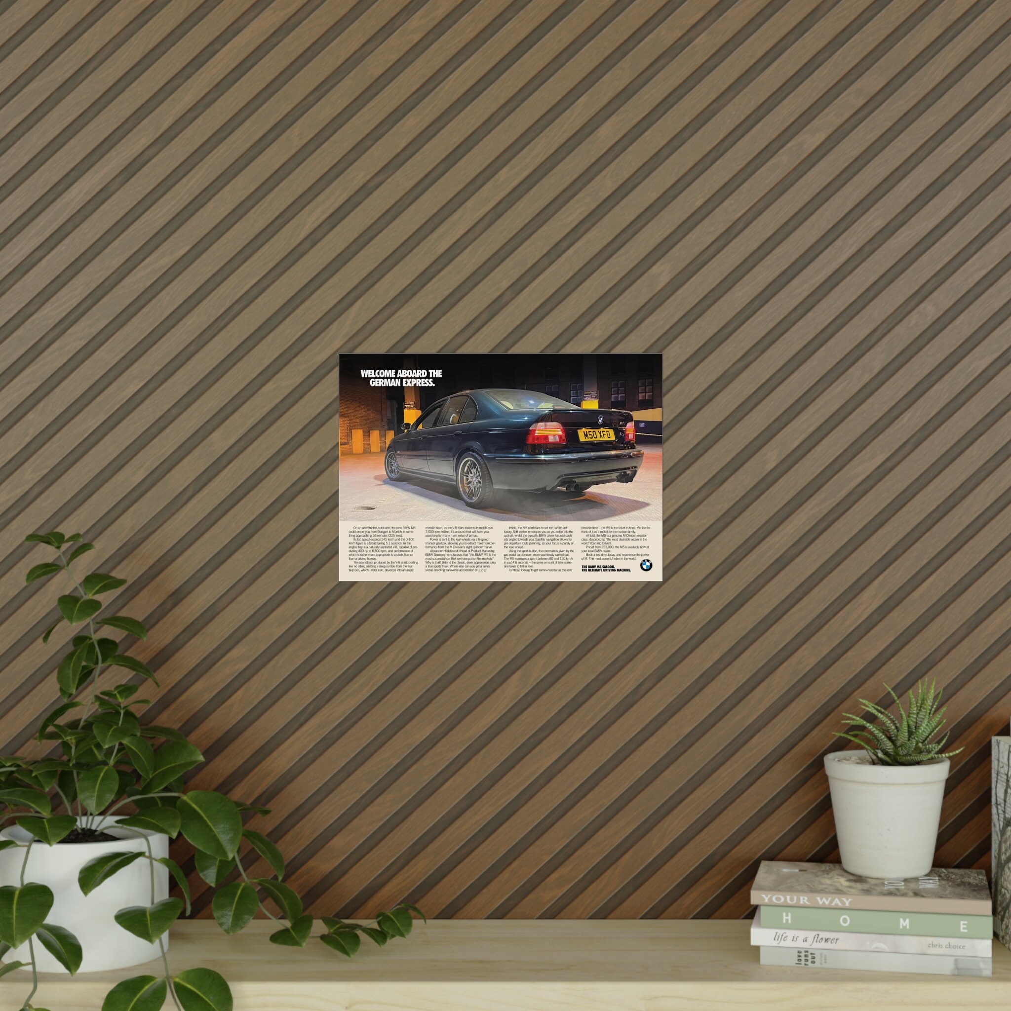 BMW E39 M5 Retro Advertising Poster Vintage BMW Advert Oxford Green ...