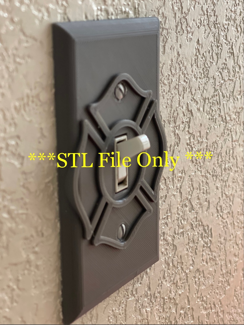 3d Stl File Fire Department Stl File Light Switch Plate Stl 3d Light ...