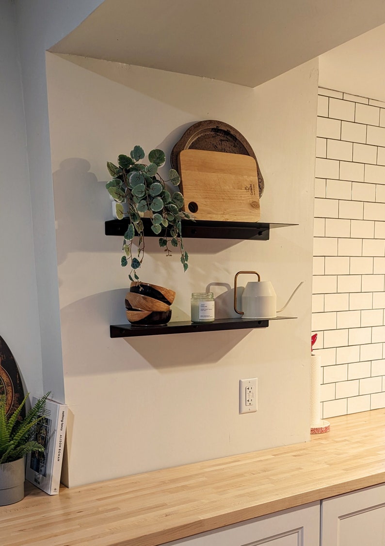 Wall Mounted Floating Metal Shelf - Etsy