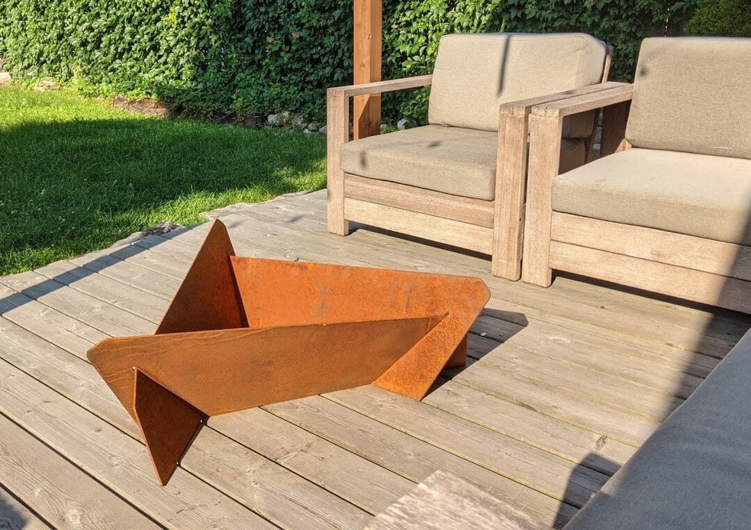 Corten Steel Fire Pit - Etsy