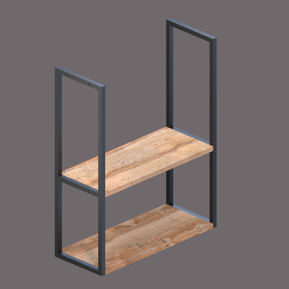 Wall Mounted Shelf, Double Shelf, Metal Frame, Shelves, Wall Decor - Etsy