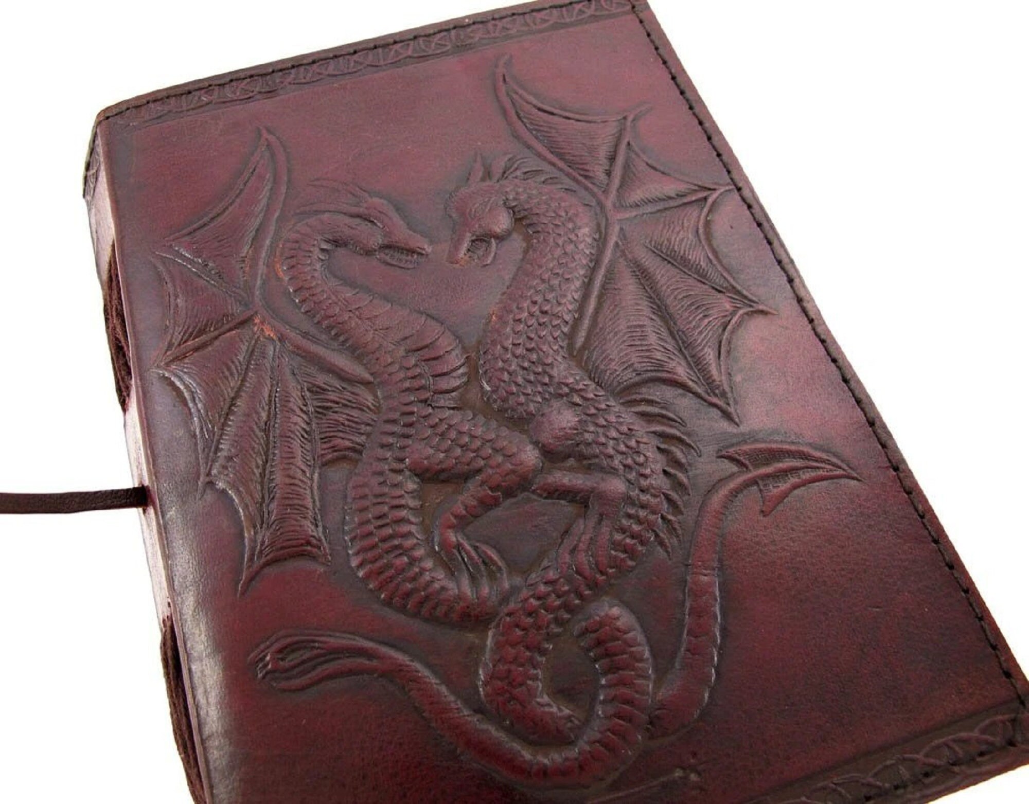 Double Dragon Blank Page Book Handcrafted Leather Writing - Etsy