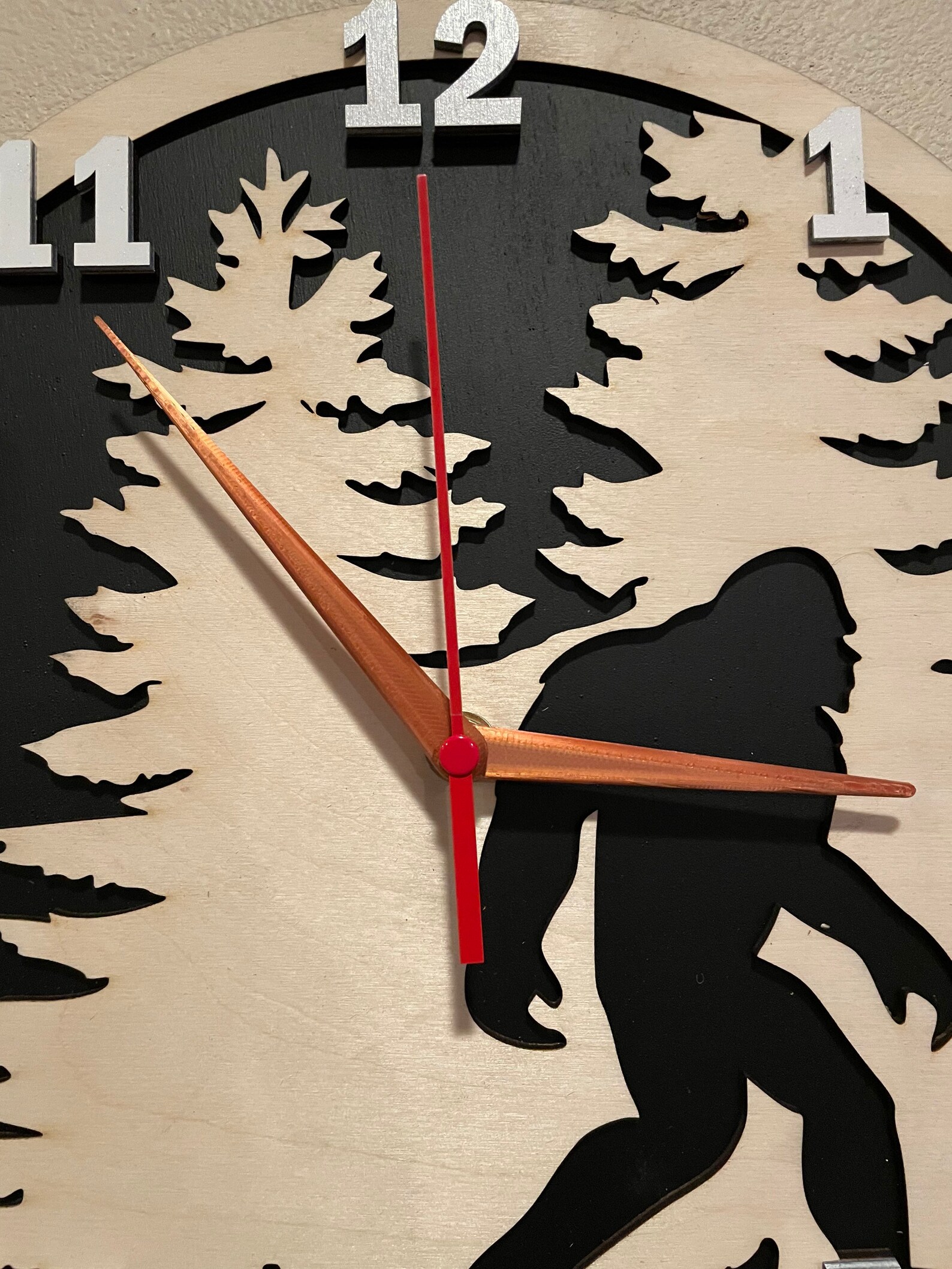 Bigfoot Sasquatch Wall Clock Laser Cut Wood Clock Hanging - Etsy